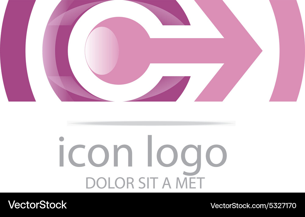 Icon arrow letter c design symbol Royalty Free Vector Image