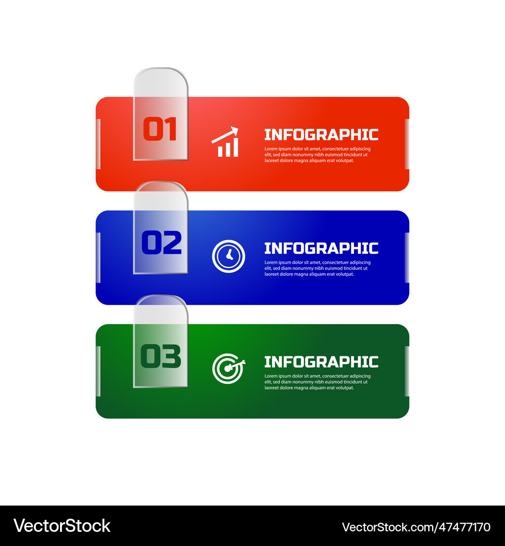 Infographic glass morphism banner Royalty Free Vector Image