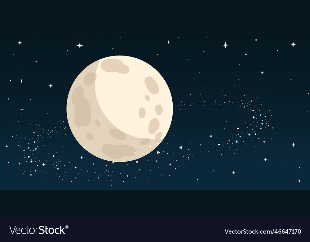 Moon in outer space Royalty Free Vector Image - VectorStock