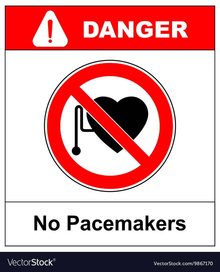 No access with cardiac pacemaker sign Royalty Free Vector