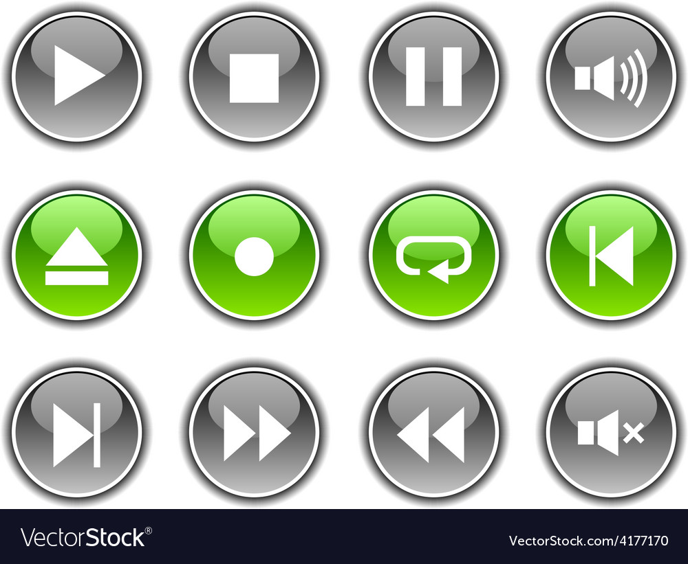 Player buttons Royalty Free Vector Image - VectorStock Player buttons Royalty Free Vector Image - VectorStock