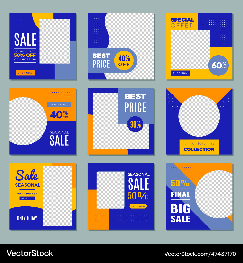 Promo banners ads templates square from banners Vector Image