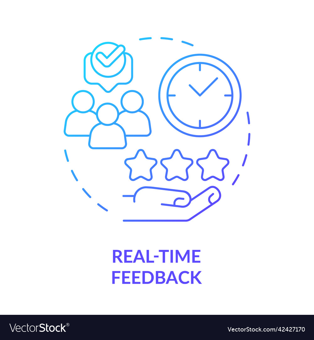 Real-time feedback blue gradient concept icon Vector Image