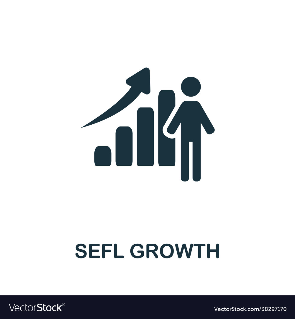 Self growth icon monochrome simple element from Vector Image Self growth icon monochrome simple element from Vector Image