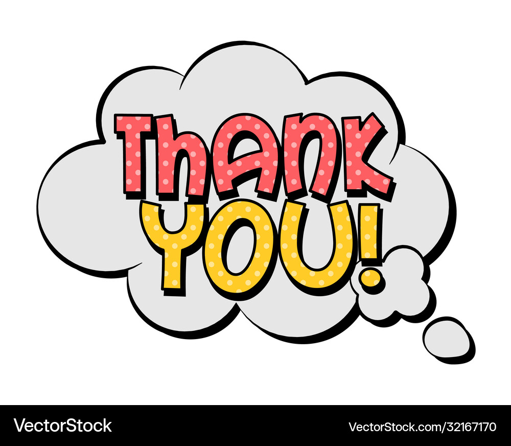 Thank you speech bubble in retro style Royalty Free Vector