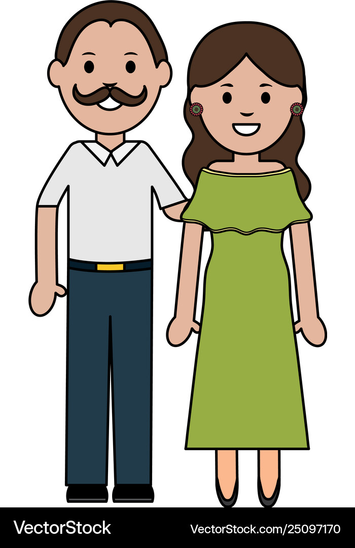 Traditional mexicans couple characters Royalty Free Vector