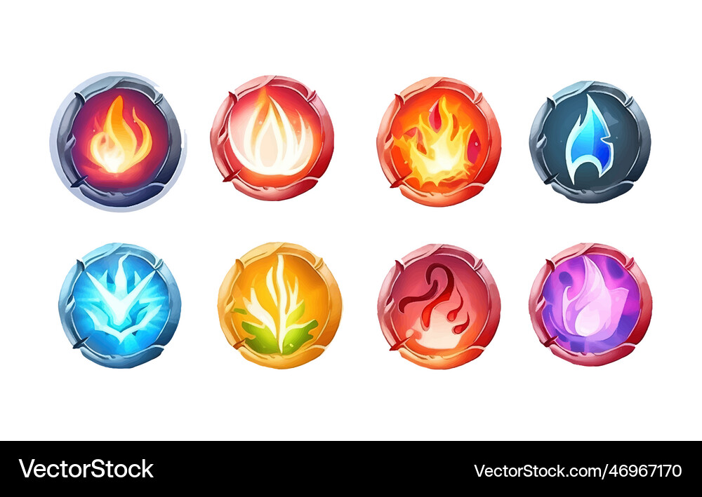 Ui set of magic related spell Royalty Free Vector Image