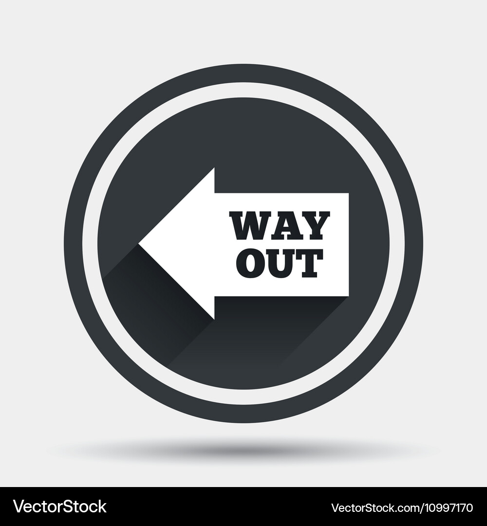 Way out left sign icon arrow symbol Royalty Free Vector