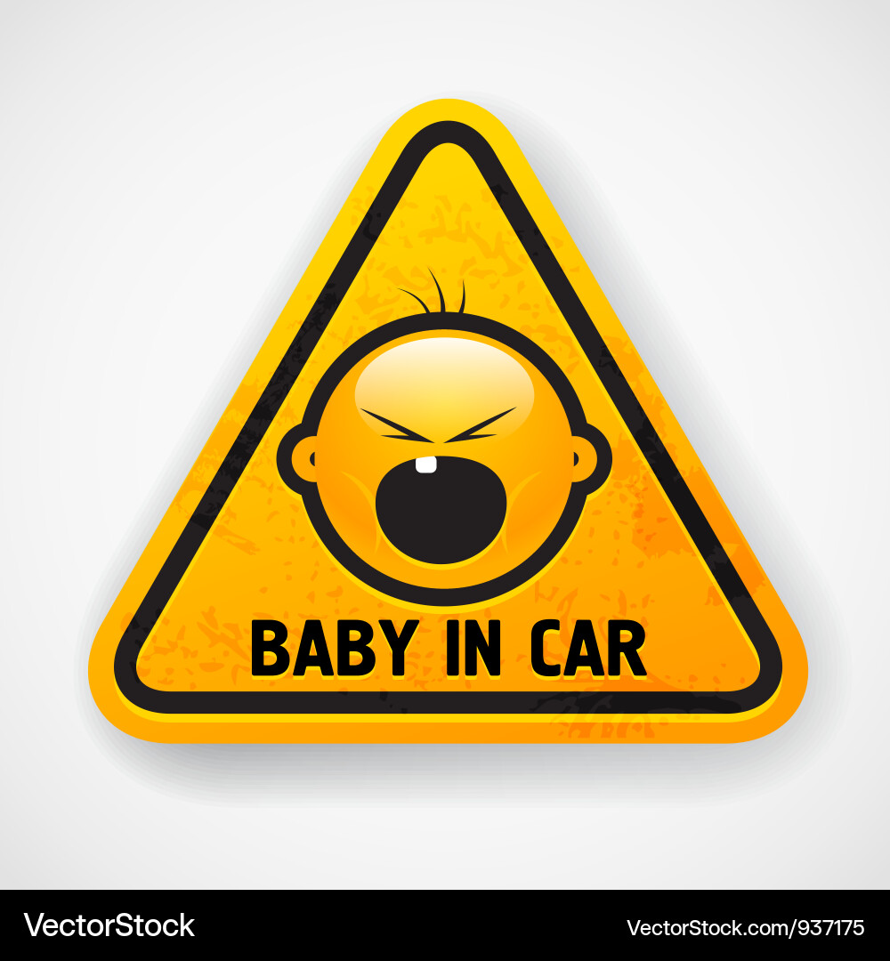Baby in car sign Royalty Free Vector Image - VectorStock