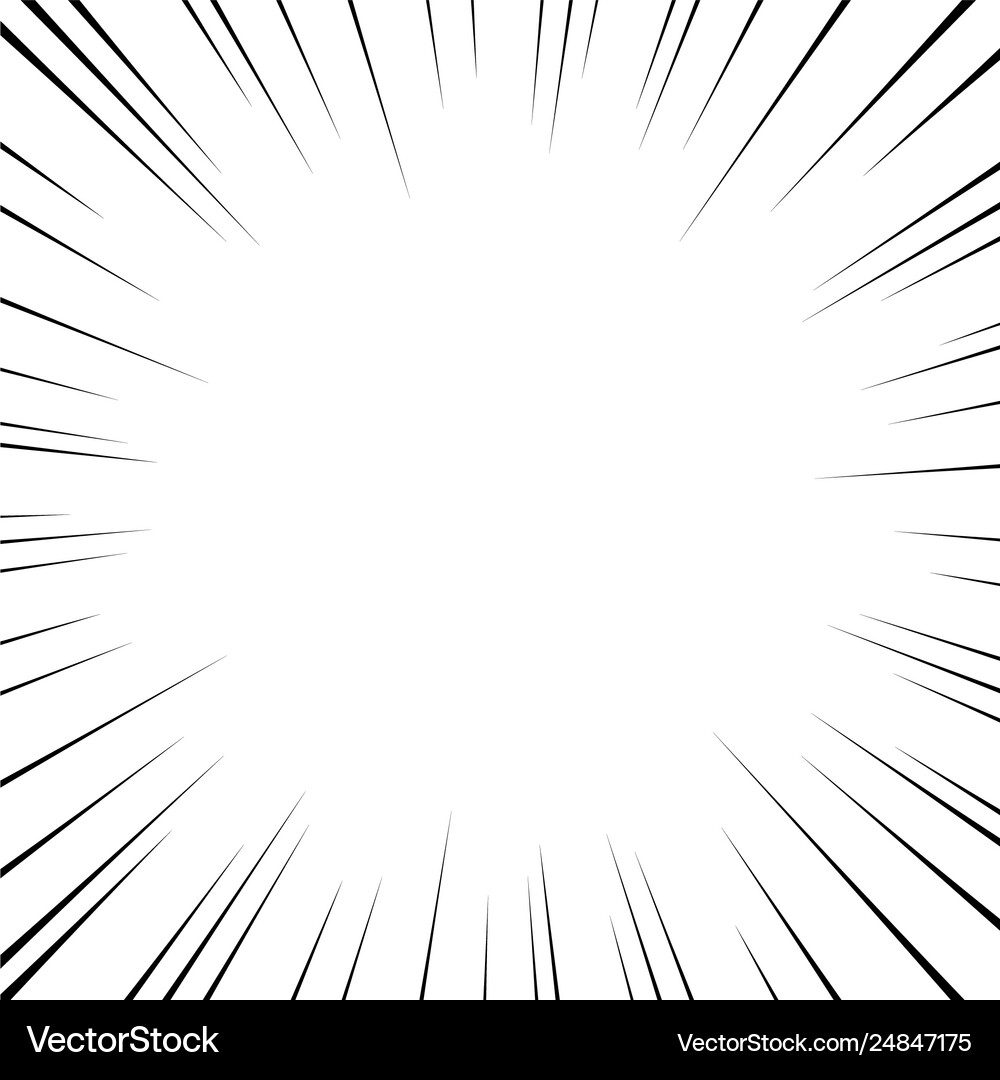 Black radial lines for comics superhero action Vector Image