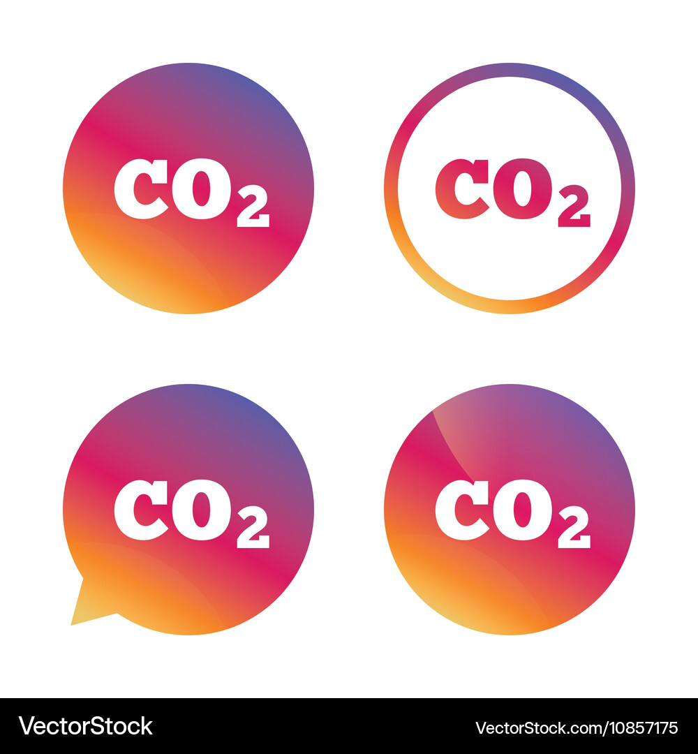 Co2 carbon dioxide formula sign icon chemistry Vector Image