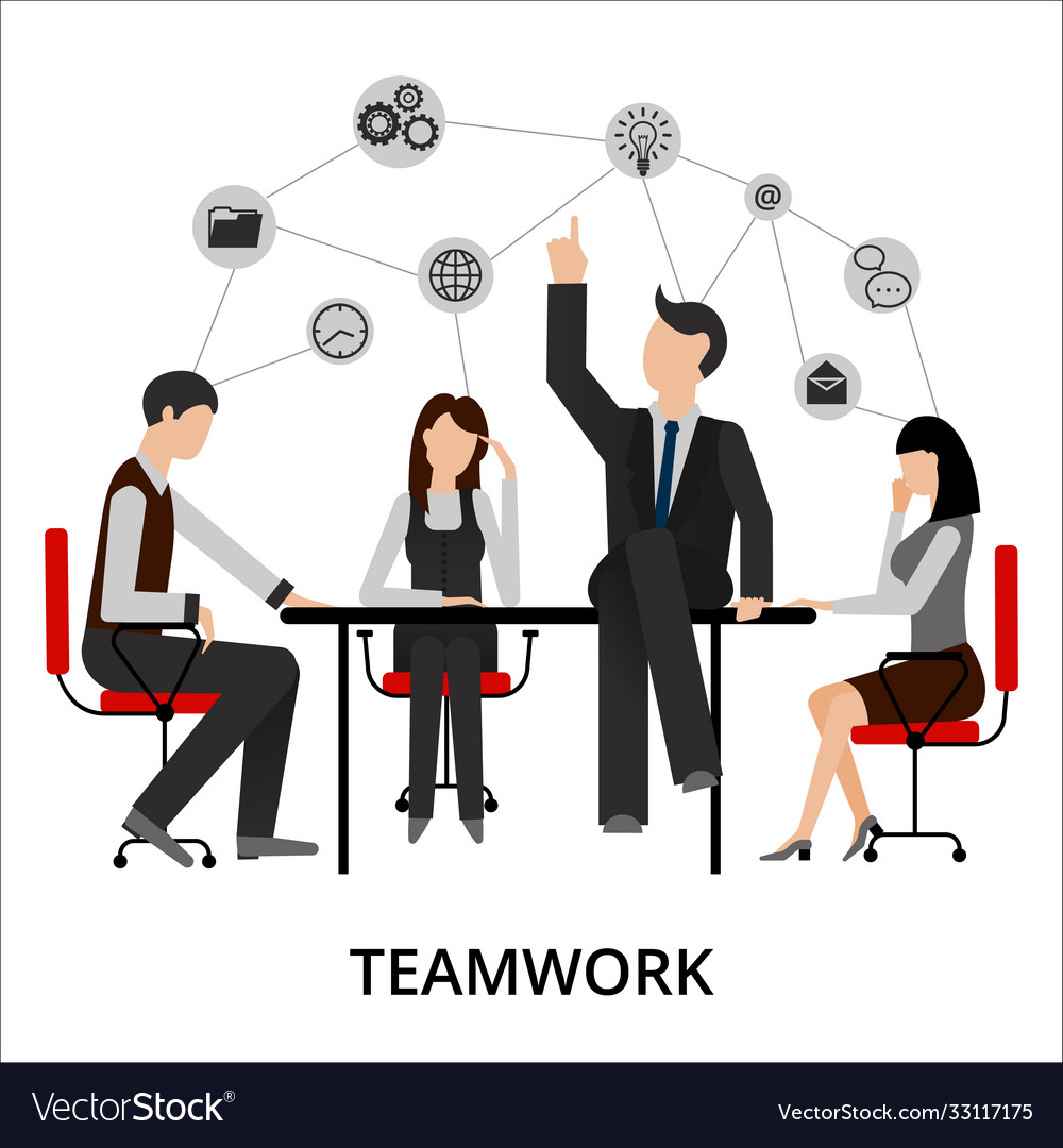 Concept teamwork process Royalty Free Vector Image