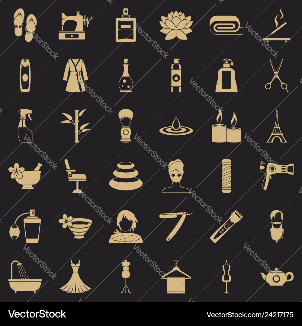 Cosmetic for make up icons set simple style Vector Image