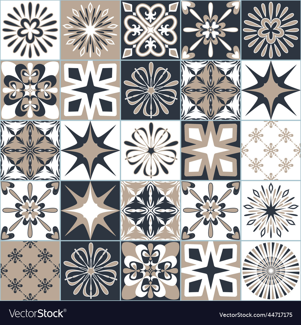 Graphite white contrast pattern on square ceramic Vector Image
