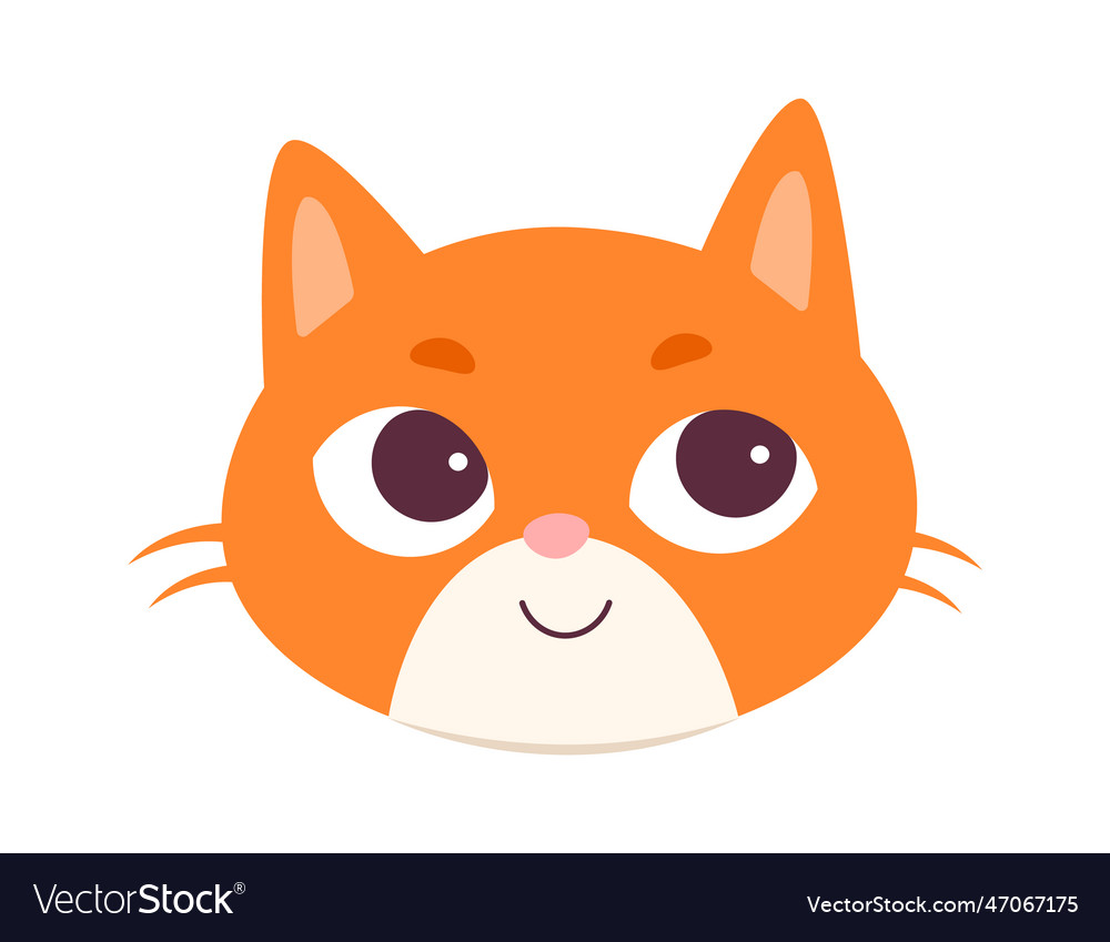 Happy Cat Face Royalty Free Vector Image Vectorstock