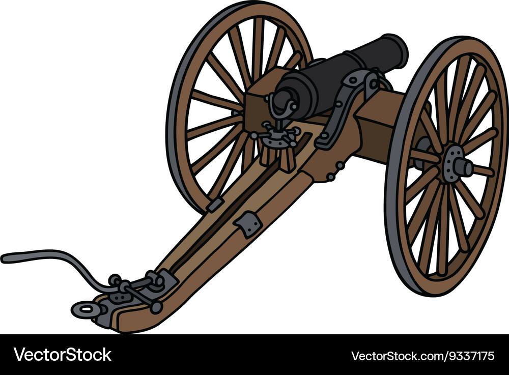 Historic wooden cannon Royalty Free Vector Image