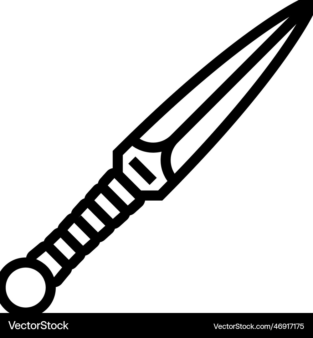 Kunai weapon military line icon Royalty Free Vector Image