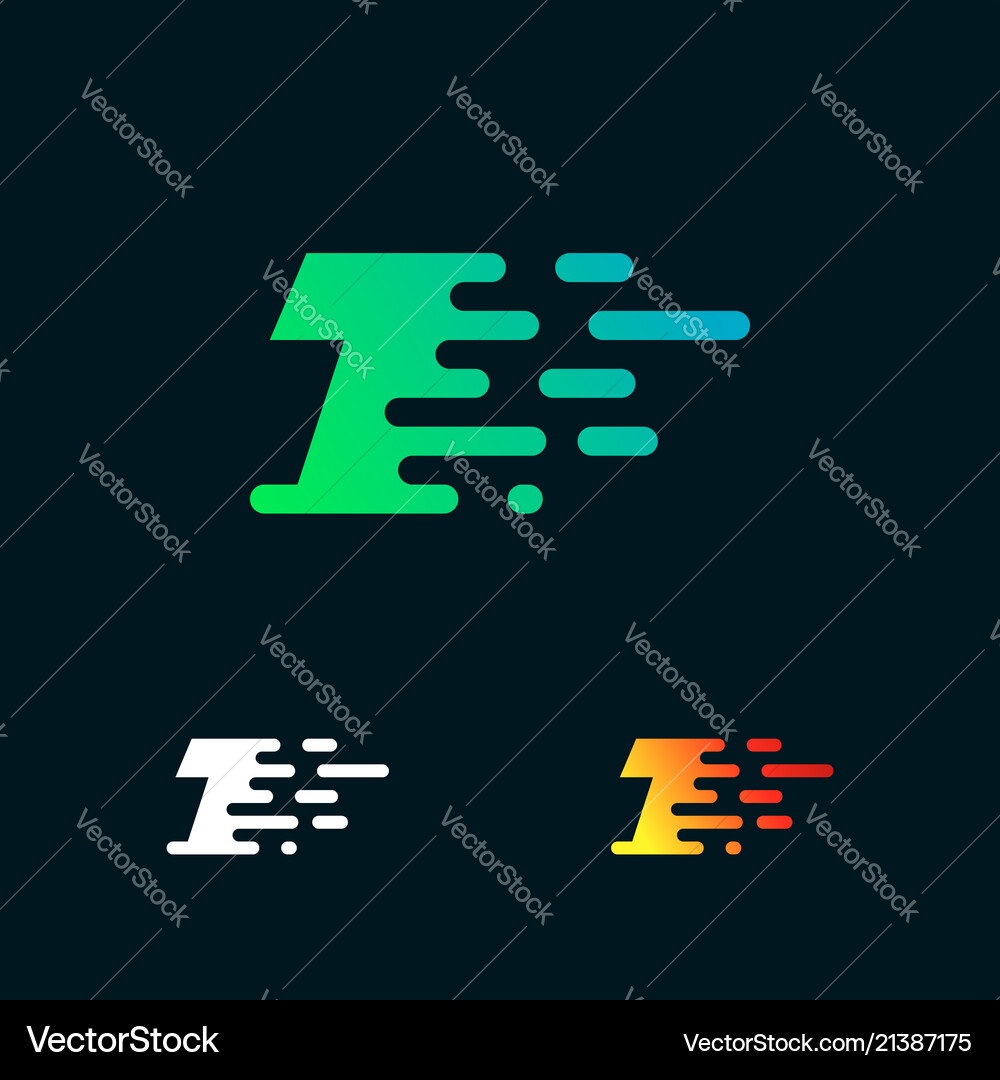 Number 1 modern speed shapes logo design Vector Image