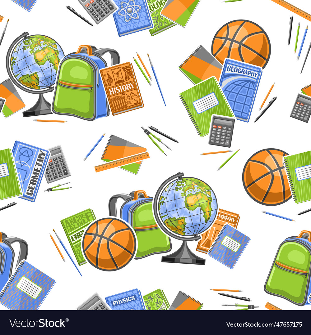 School seamless pattern Royalty Free Vector Image