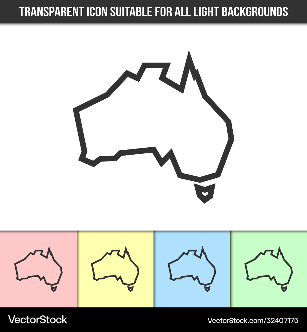 Simple outline transparent australia continent Vector Image