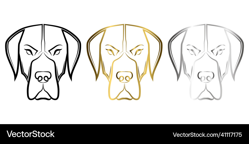 Three color black gold and silver line art Vector Image
