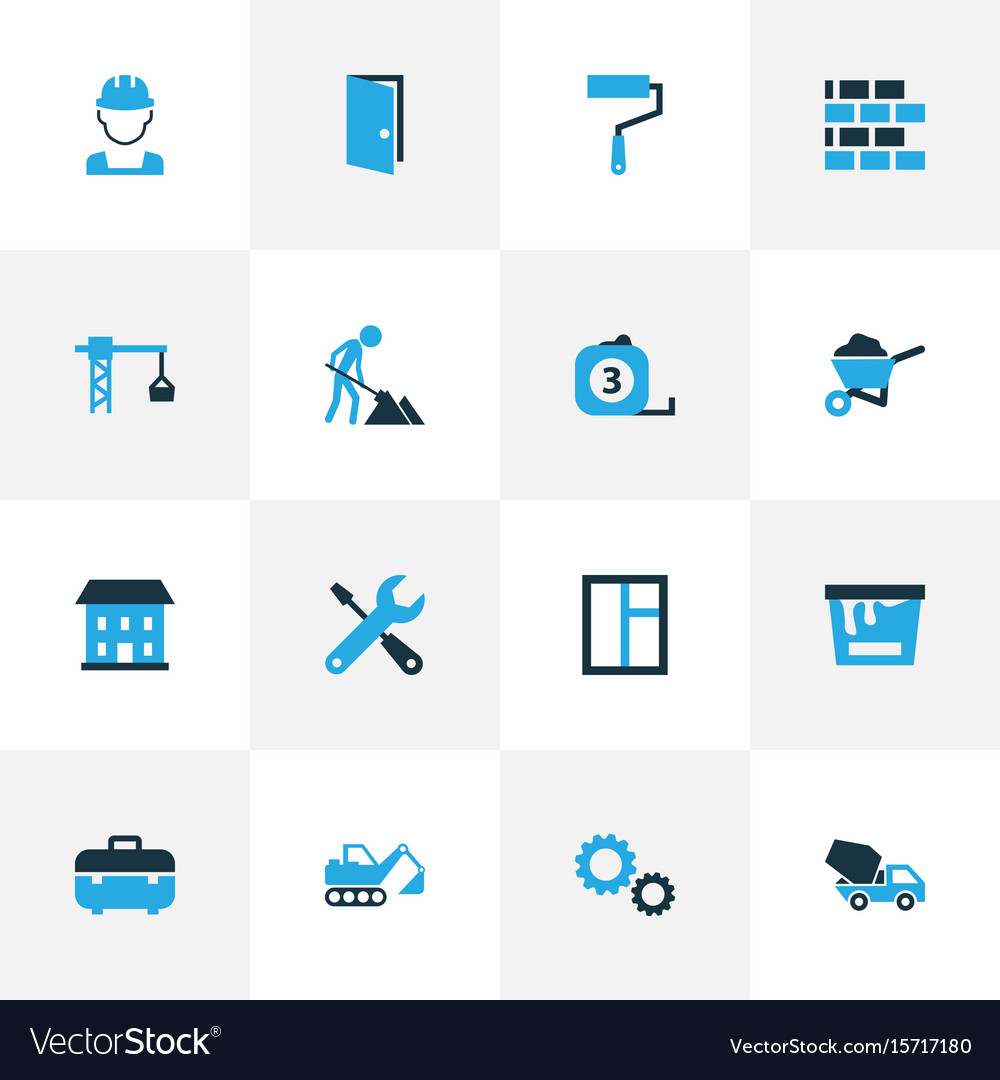 Architecture colorful icons set collection Vector Image