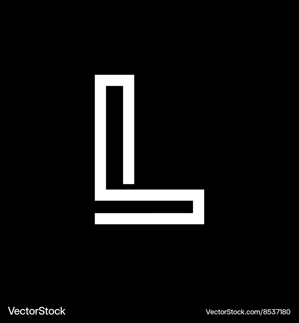 Capital letter l from the white interwoven strips Vector Image