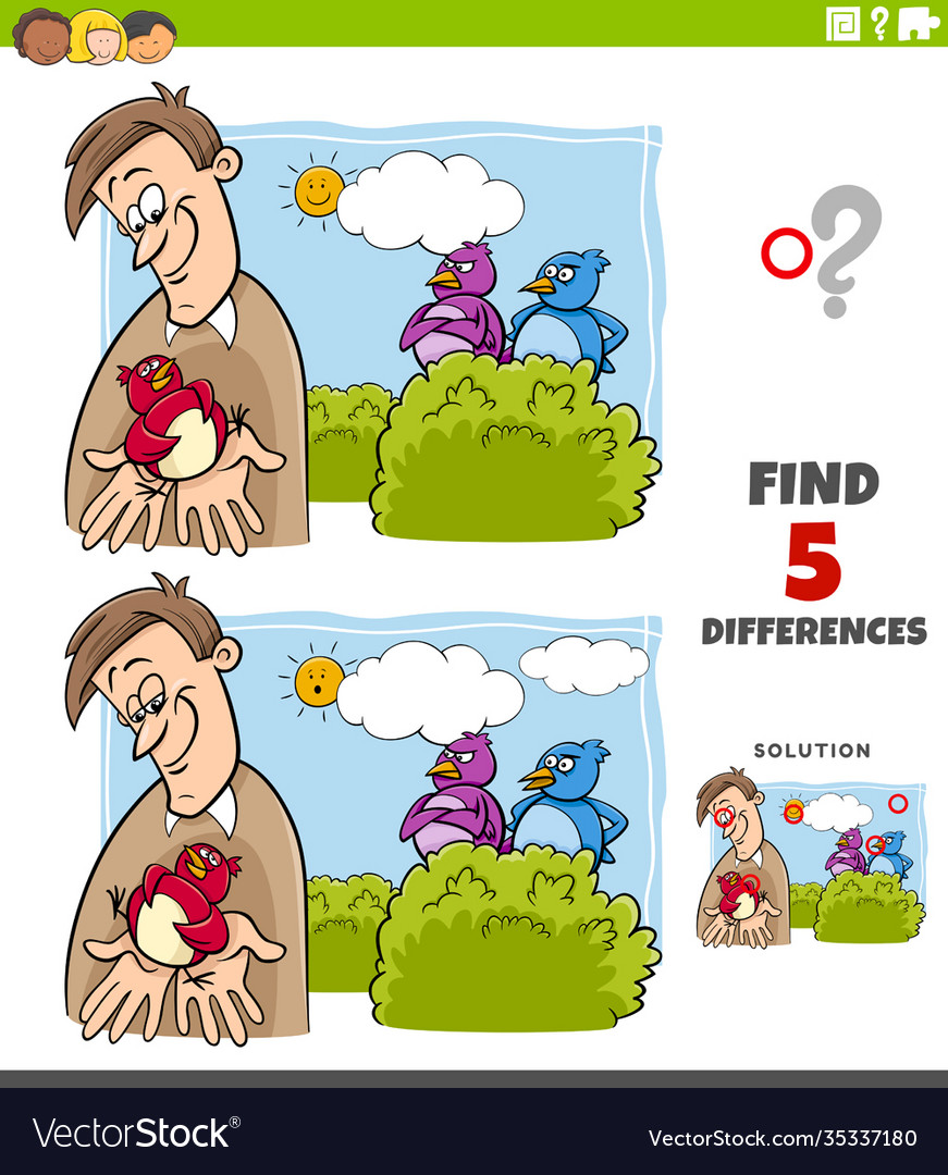 Differences Task For Kids Royalty Free Vector Image