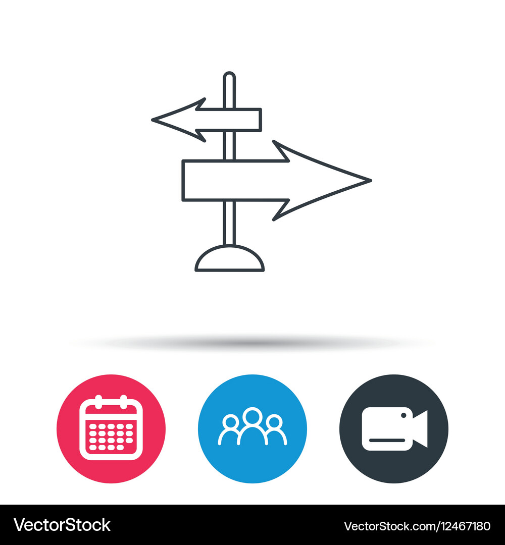 Direction arrows icon destination way sign Vector Image