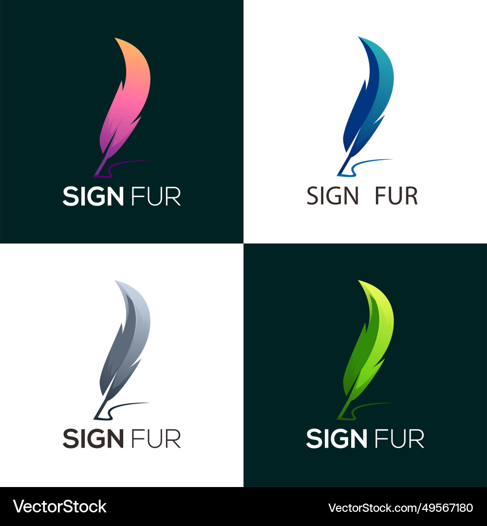 Fur sign logo colorful gradient Royalty Free Vector Image