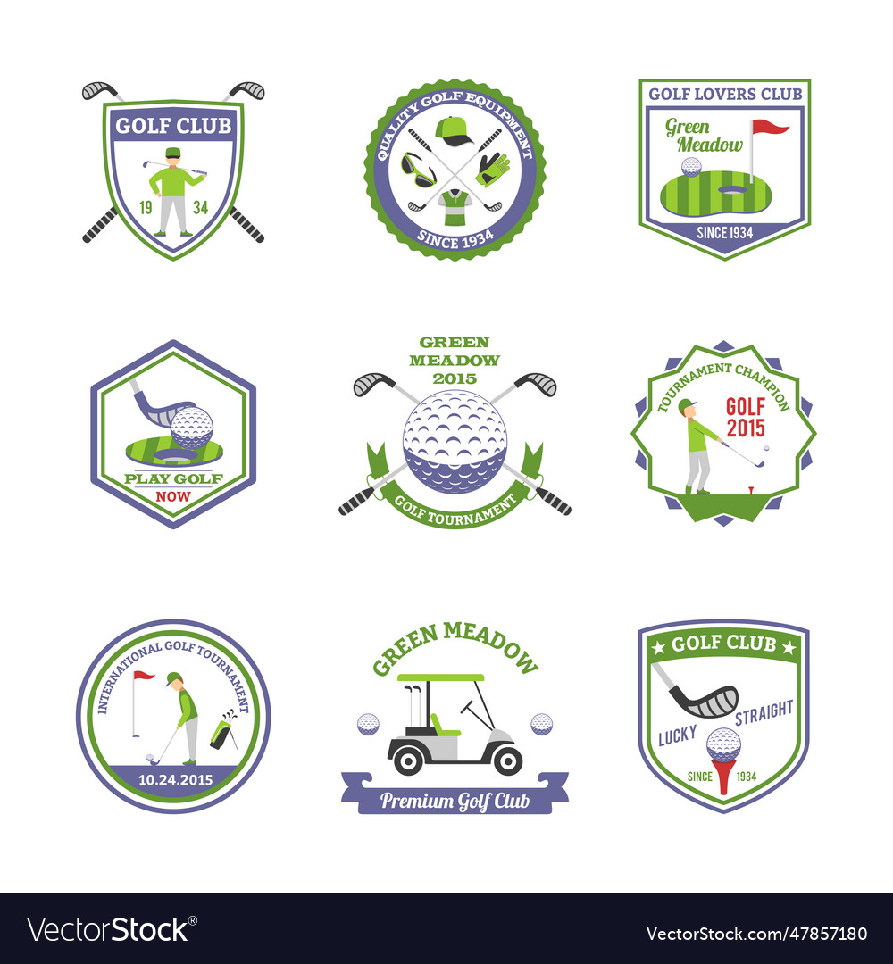 Golf emblems set emblems set Royalty Free Vector Image