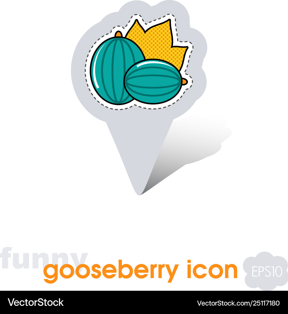 Gooseberry pin map icon berry fruit Royalty Free Vector