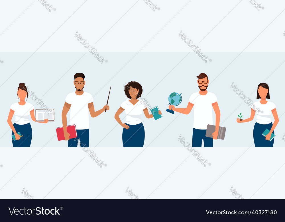 Group of teachers concept for schools Royalty Free Vector