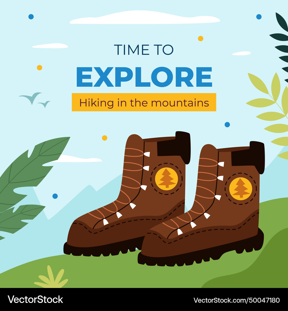 Hiking adventure isolated on white background Vector Image