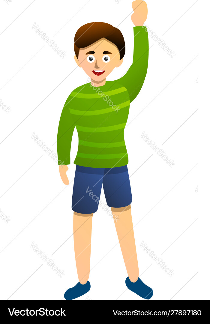 Kid salute icon cartoon style Royalty Free Vector Image