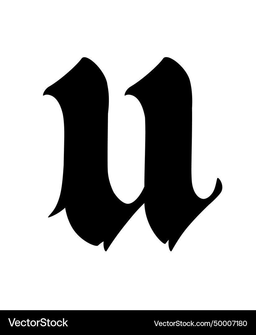 Letter in the gothic style alphabet calligraphy Vector Image