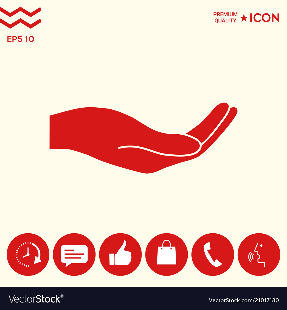 Open hand icon Royalty Free Vector Image - VectorStock