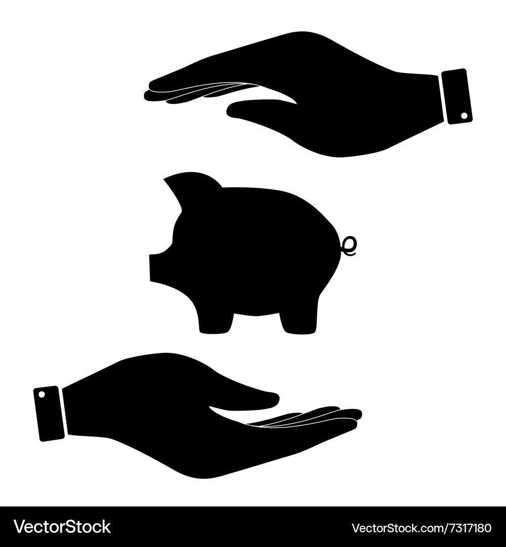 Pig sign in hand icon Royalty Free Vector Image
