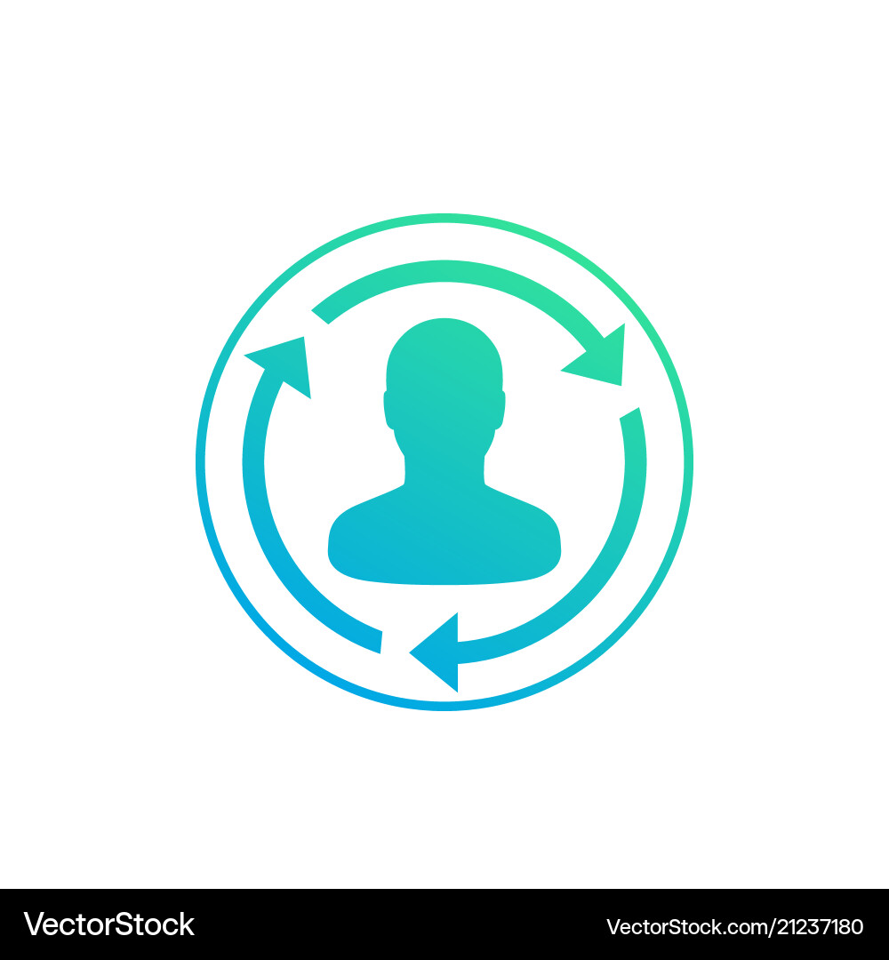 Staff rotation icon green on white Royalty Free Vector Image