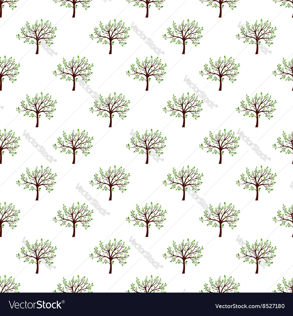 Tree pattern seamless Royalty Free Vector Image