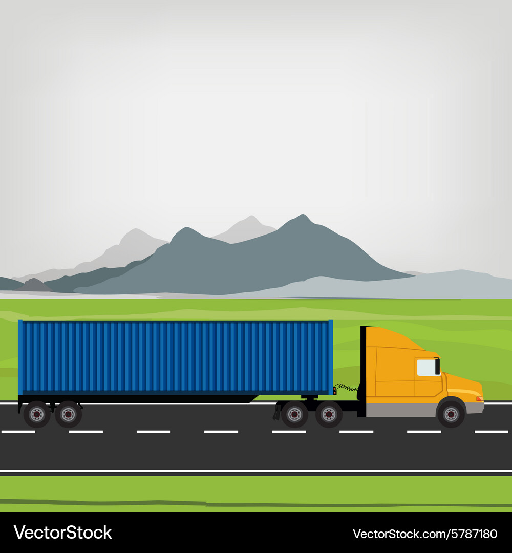 Truck on road Royalty Free Vector Image - VectorStock