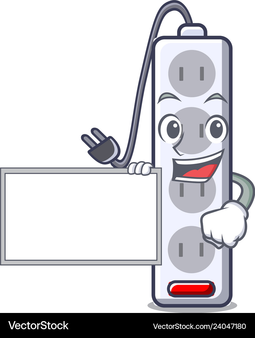 With board power strip in the character shape Vector Image