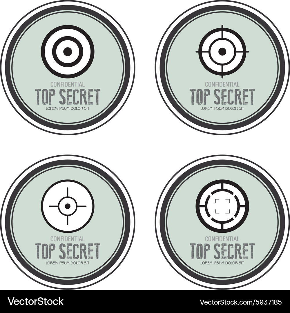 Abstract top secret labels on a white background Vector Image