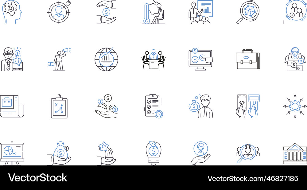 Automotive engineering line icons collection Vector Image