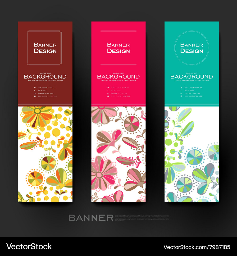 Beautiful banner template with floral Royalty Free Vector