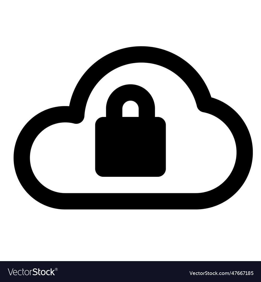 Cloud storage with a lock system Royalty Free Vector Image
