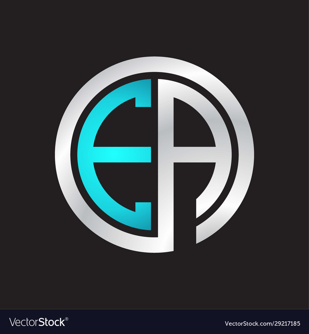 Ea initial logo linked circle monogram Royalty Free Vector