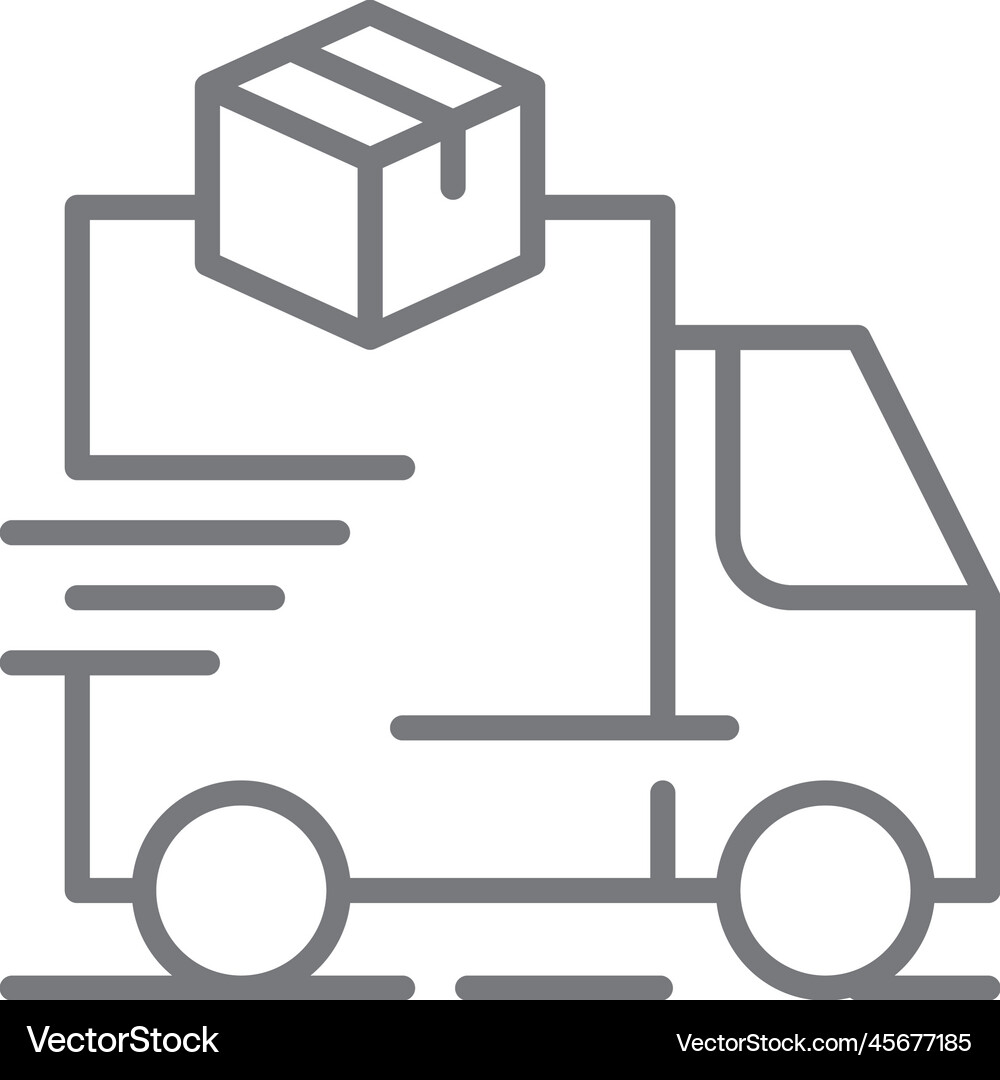 Express delivery service icon with black outline Vector Image