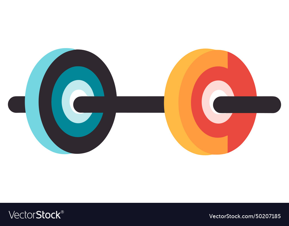 Flat dumbbell icon gym fitness elements Royalty Free Vector