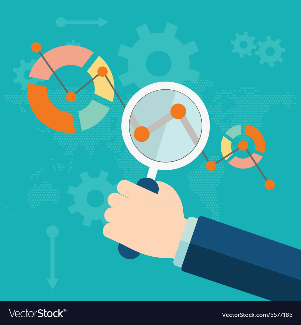 Flat of web analytics Royalty Free Vector Image